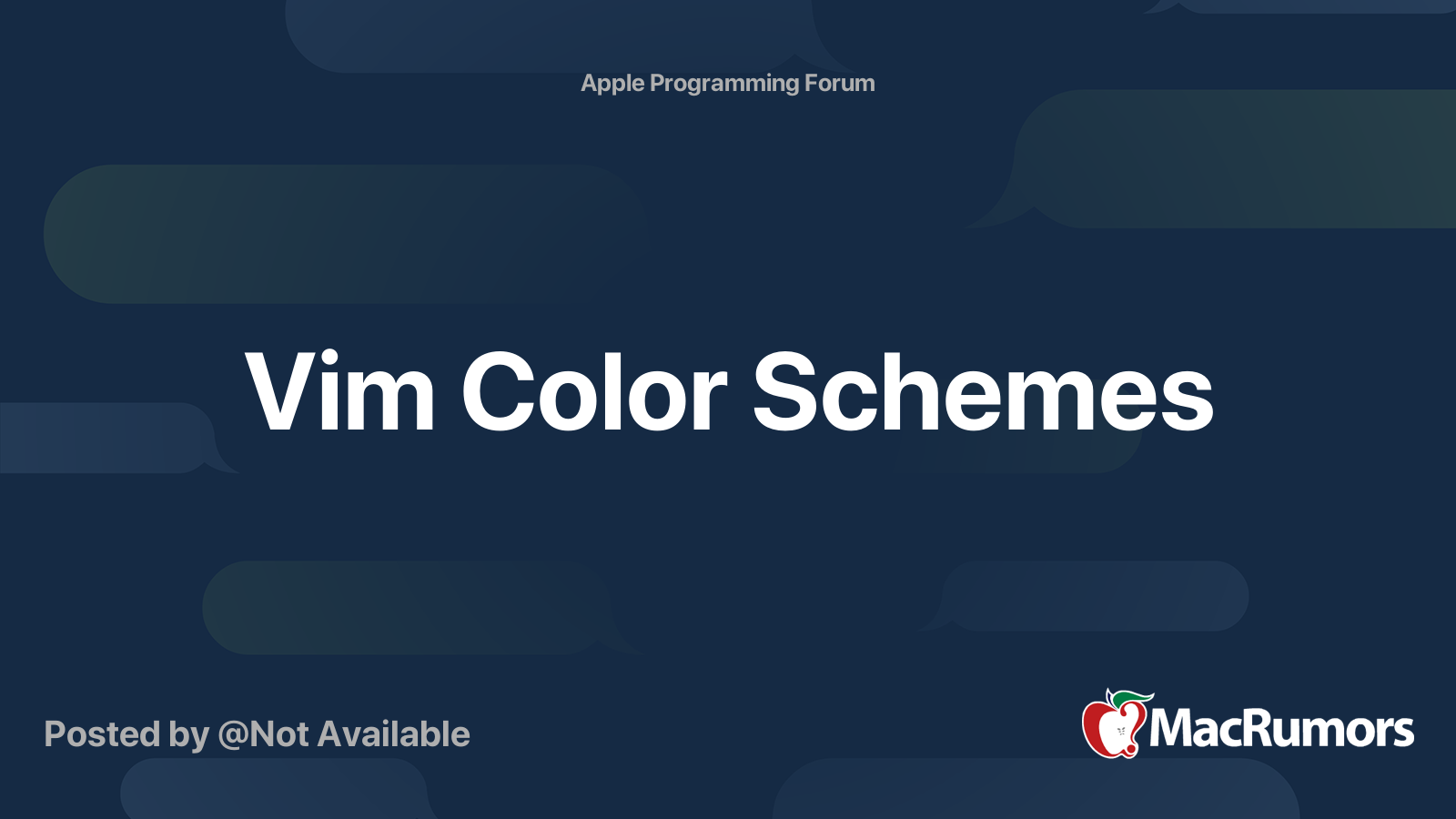 Vim Color Schemes | MacRumors Forums