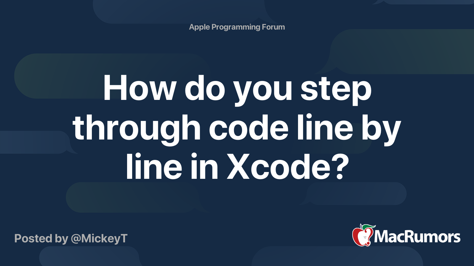 How Do You Step Through Code Line By Line In Xcode Macrumors Forums