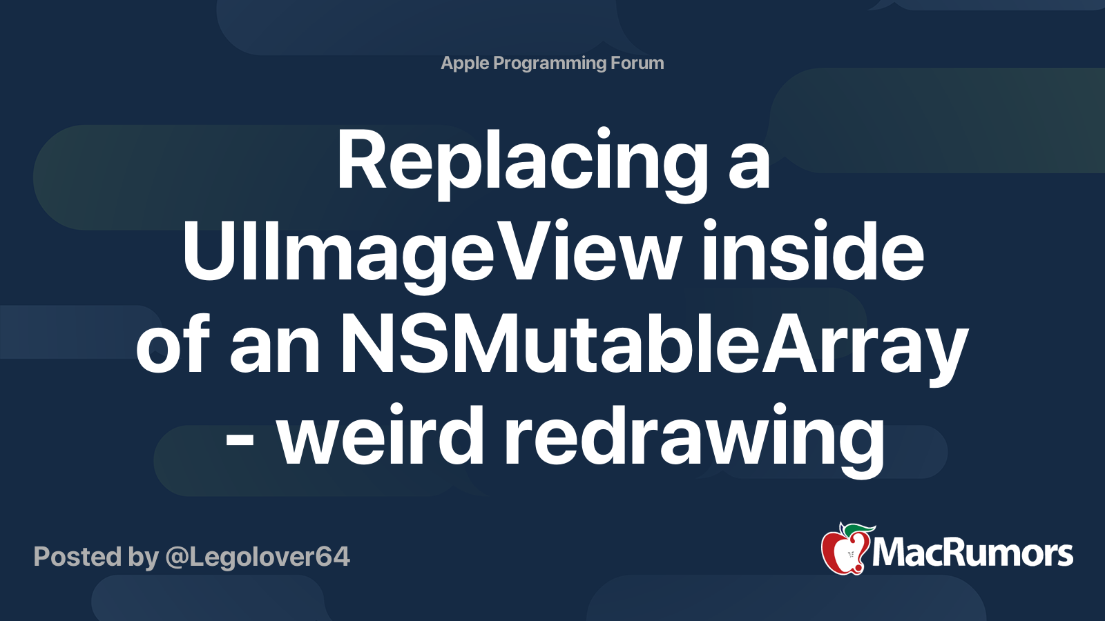 Replacing a UIImageView inside of an NSMutableArray - weird redrawing issue | MacRumors Forums