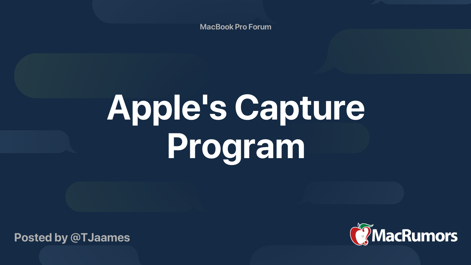 Apple's Capture Program | MacRumors Forums