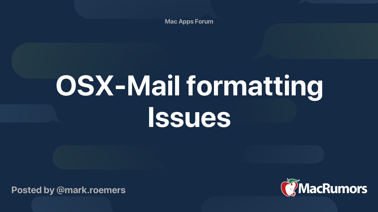 OSX-Mail formatting Issues | MacRumors Forums