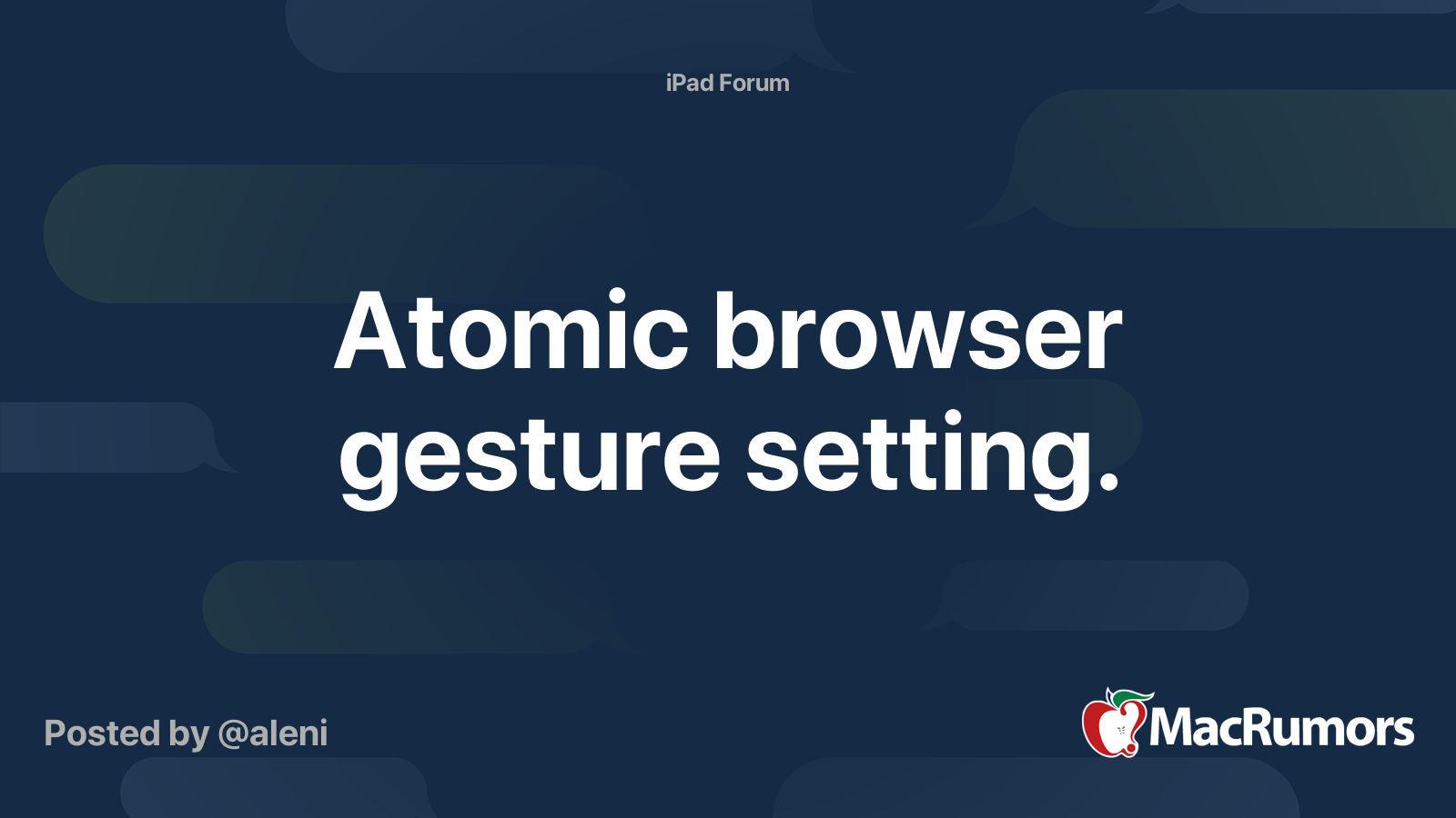 Atomic browser gesture setting. | MacRumors Forums