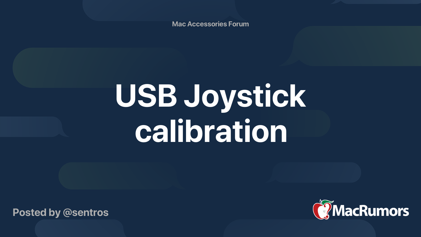 USB Joystick calibration | MacRumors Forums