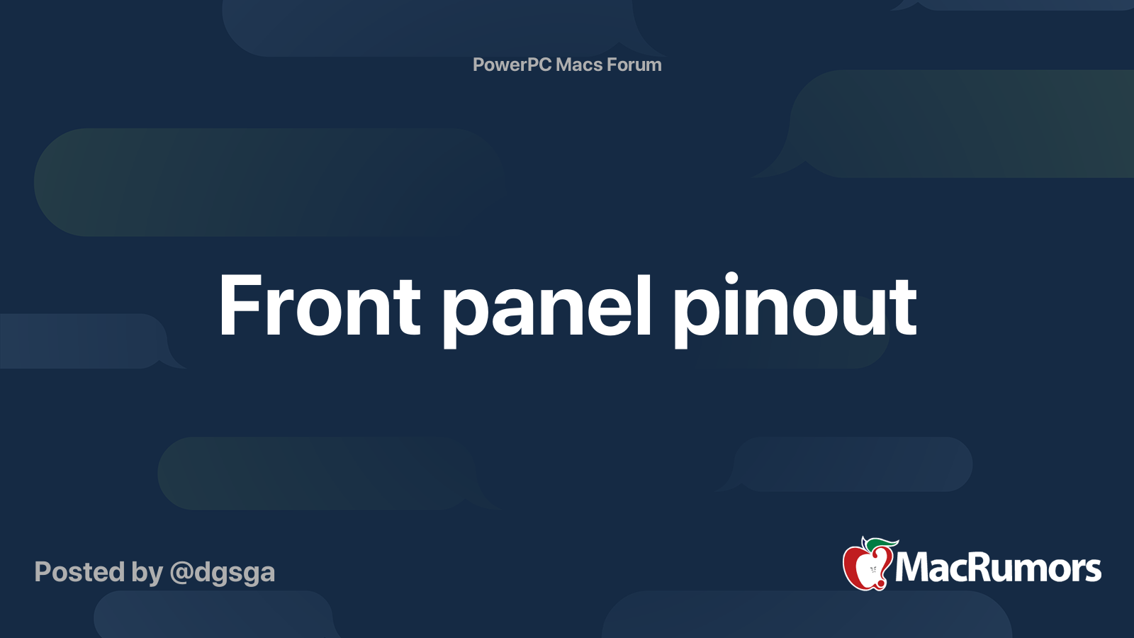 Front panel pinout | MacRumors Forums