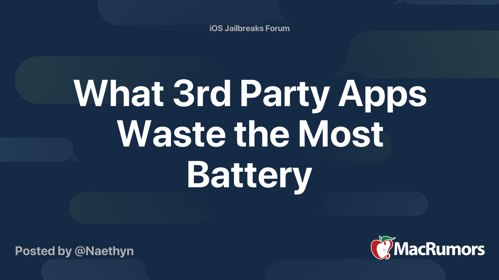 What 3rd Party Apps Waste the Most Battery | MacRumors Forums