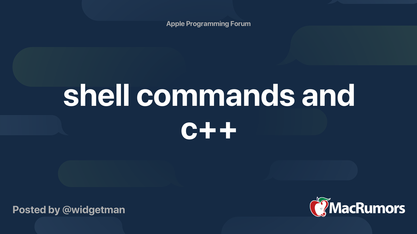 Shell Commands And C Macrumors Forums 