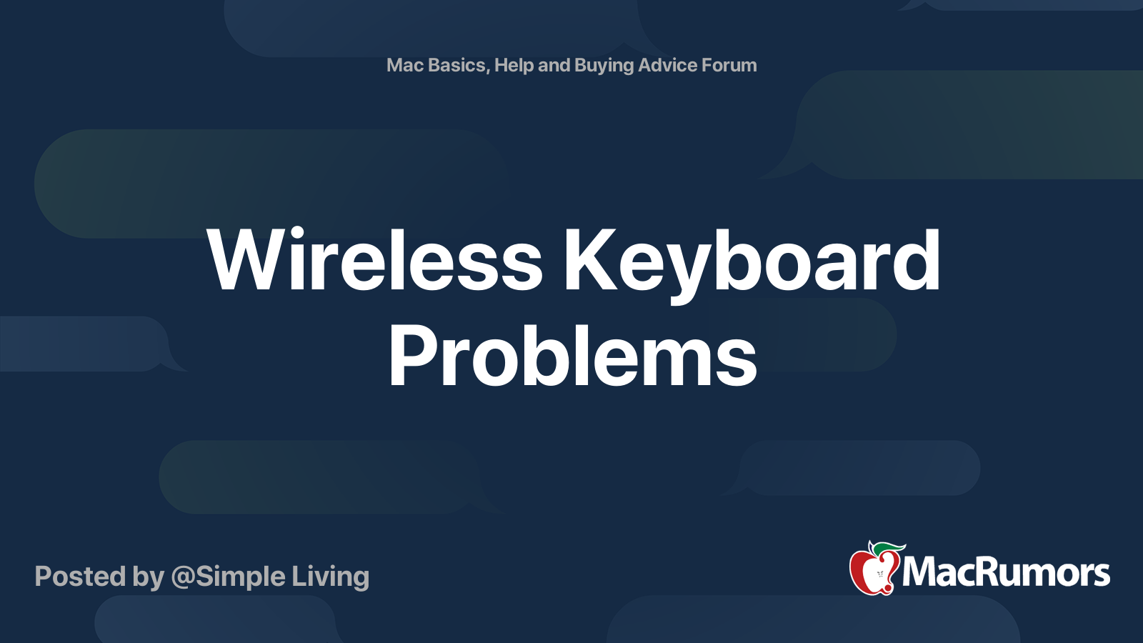 Wireless Keyboard Problems | MacRumors Forums