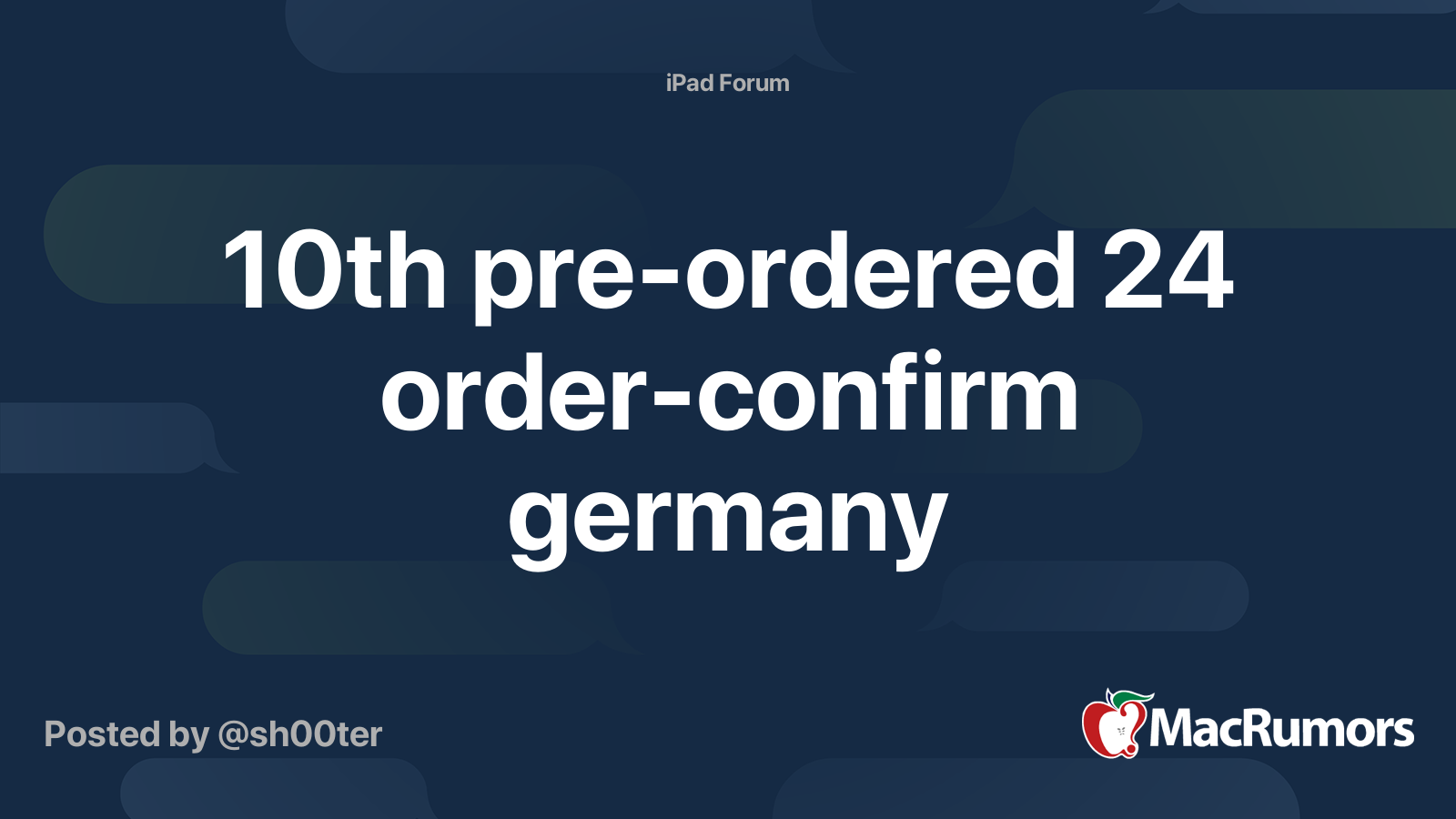 10th pre-ordered 24 order-confirm germany | MacRumors Forums