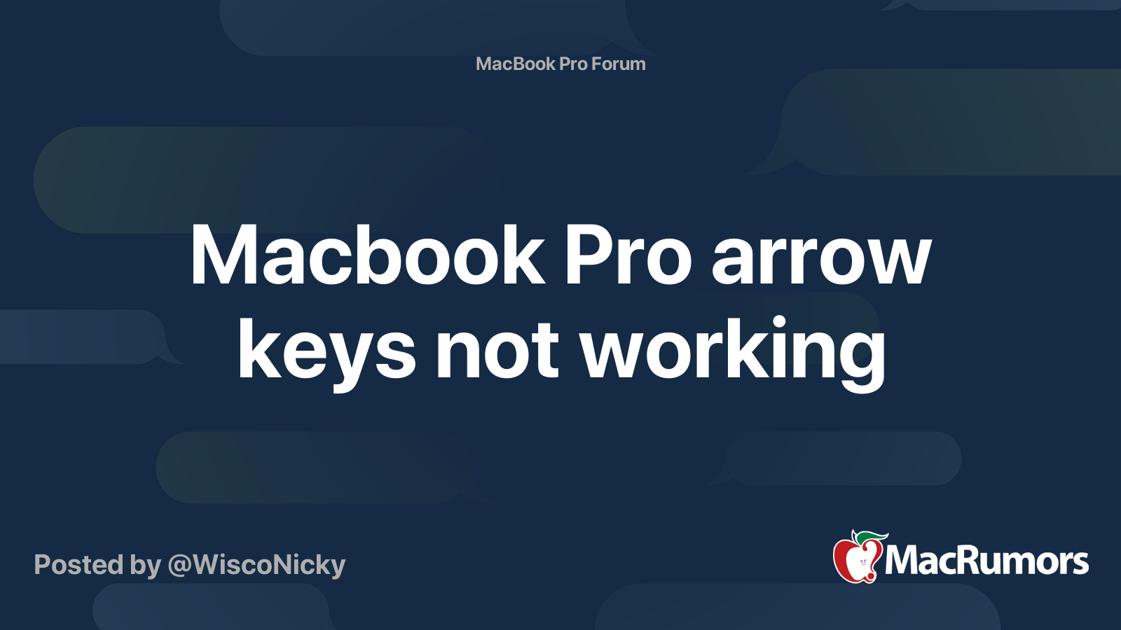 Macbook Pro arrow keys not working | MacRumors Forums