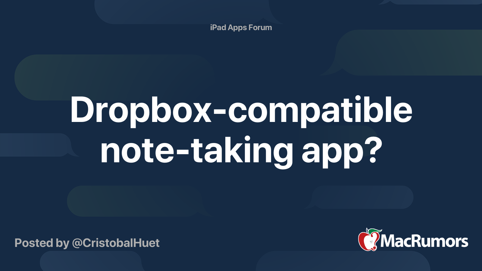 Dropbox-compatible note-taking app? | MacRumors Forums