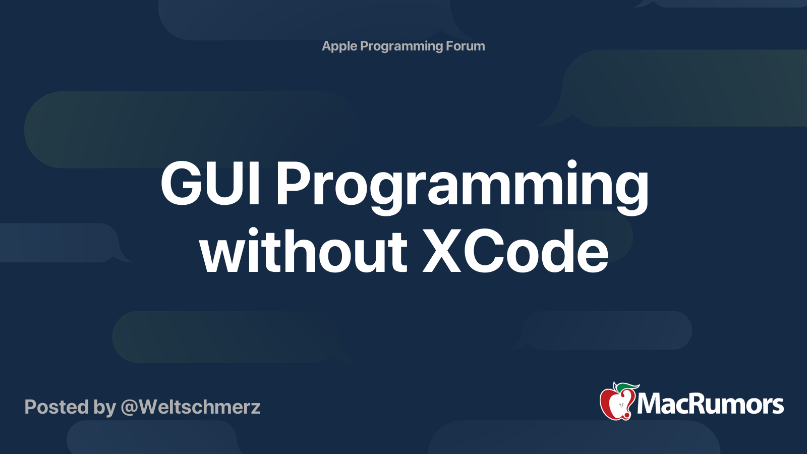 Gui Programming Without Xcode Macrumors Forums