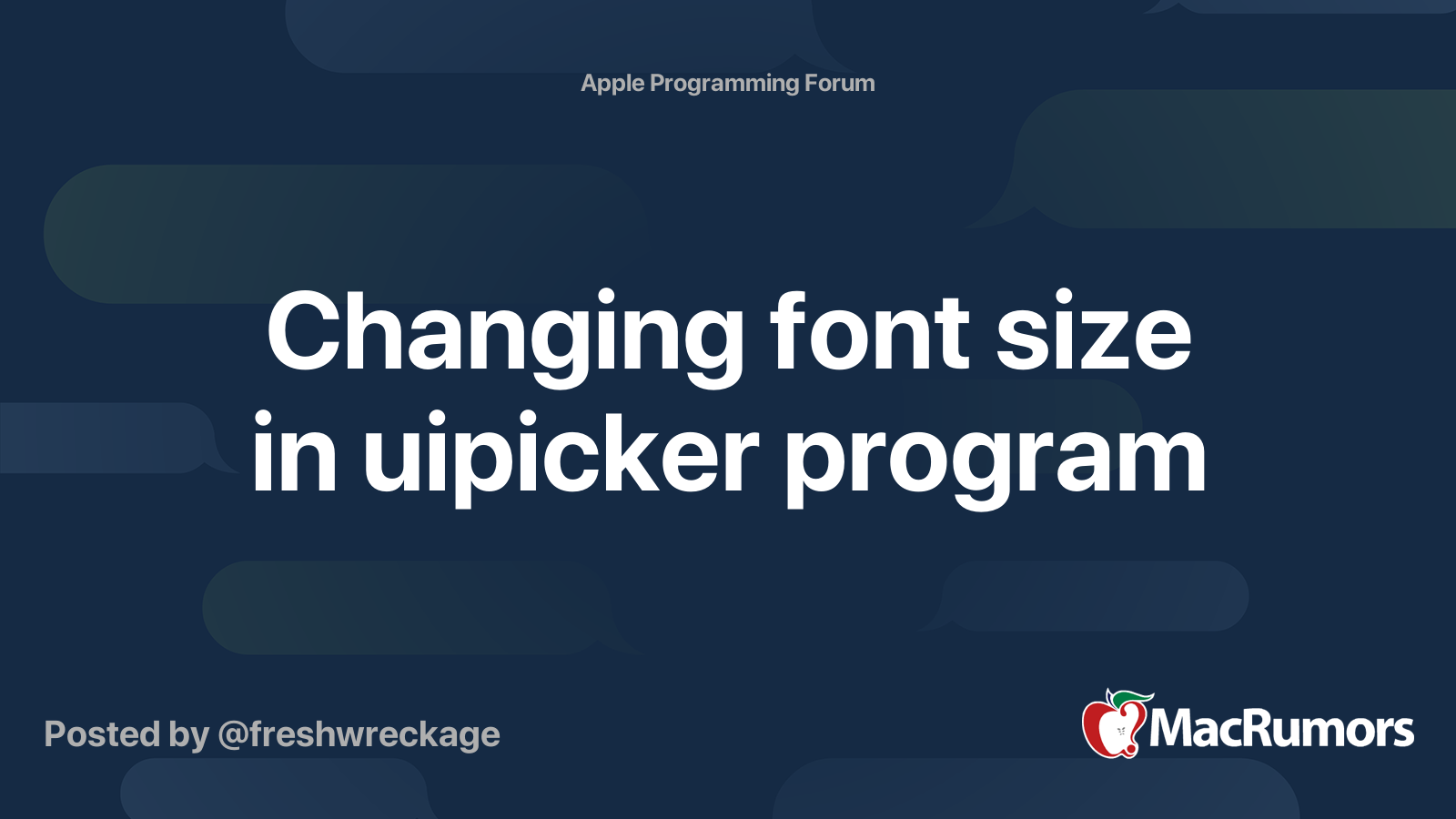 Changing font size in uipicker program | MacRumors Forums