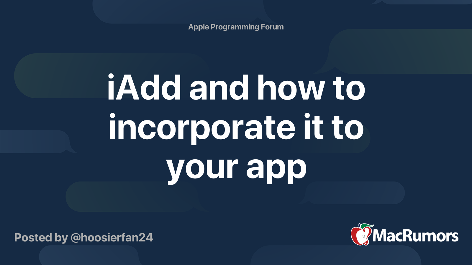iAdd and how to incorporate it to your app | MacRumors Forums