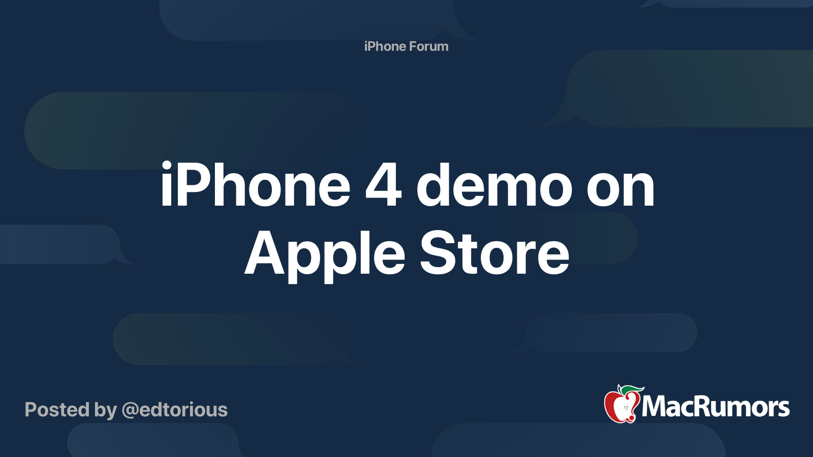 iPhone 4 demo on Apple Store | MacRumors Forums