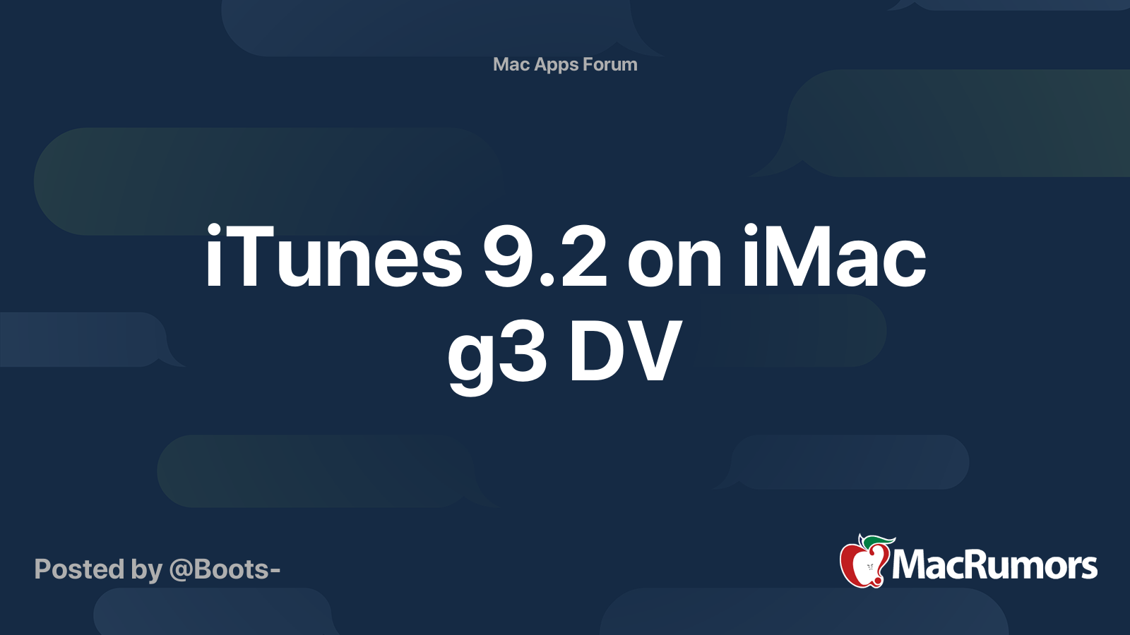 iTunes 9.2 on iMac g3 DV | MacRumors Forums