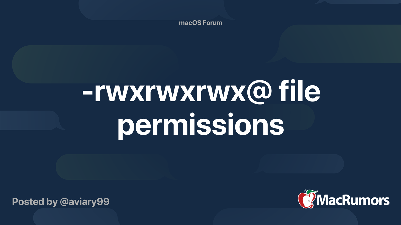 -rwxrwxrwx@ file permissions | MacRumors Forums