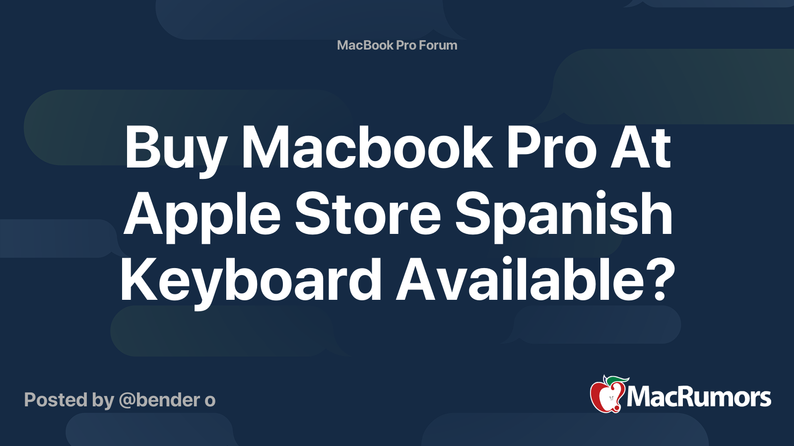 Buy Macbook Pro At Apple Store Spanish Keyboard Available? | MacRumors ...