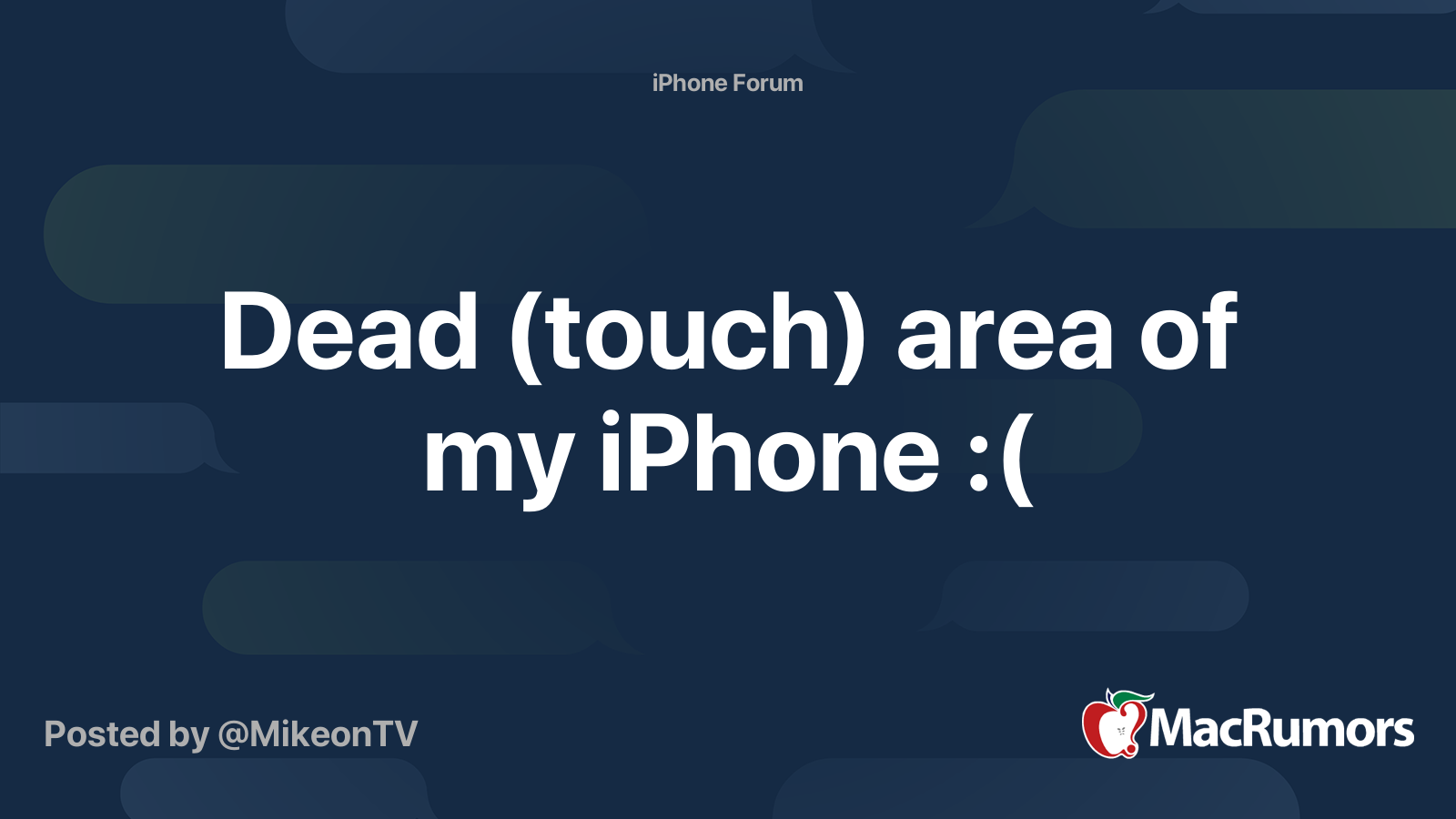 Dead (touch) area of my iPhone :( | MacRumors Forums