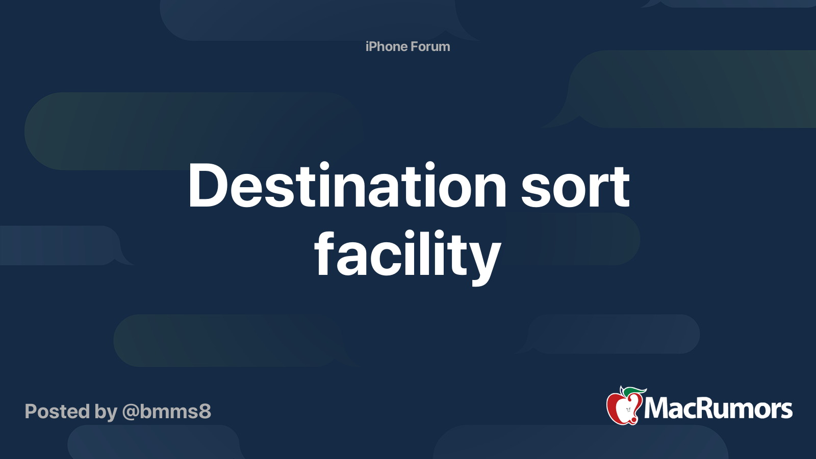 Destination sort facility | MacRumors Forums