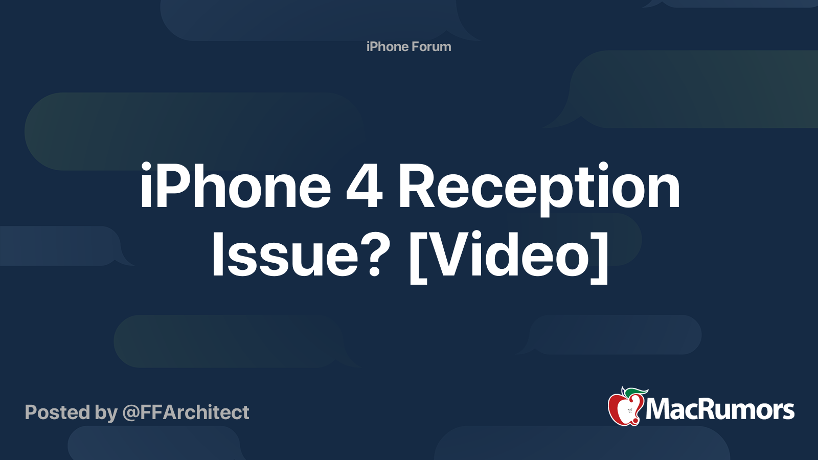 iPhone 4 Reception Issue? [Video] | MacRumors Forums