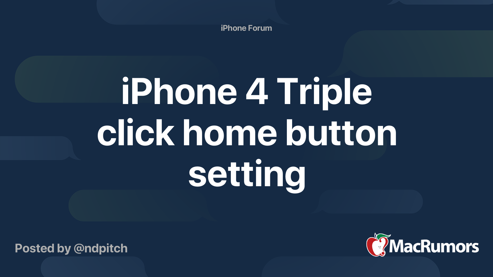 iPhone 4 Triple click home button setting | MacRumors Forums