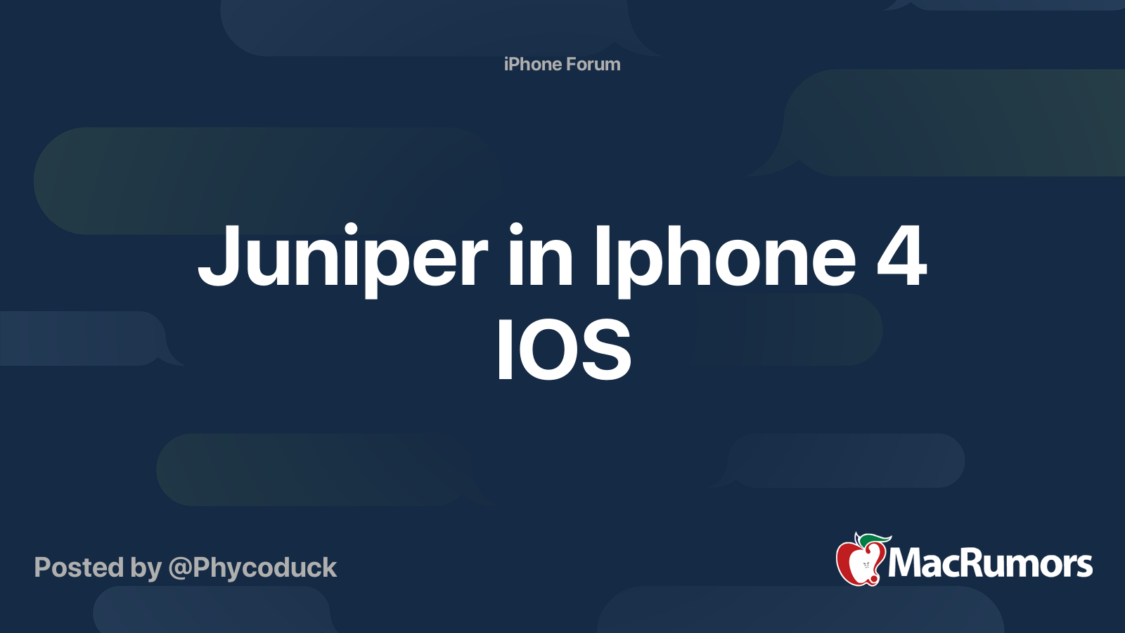Juniper in Iphone 4 IOS | MacRumors Forums