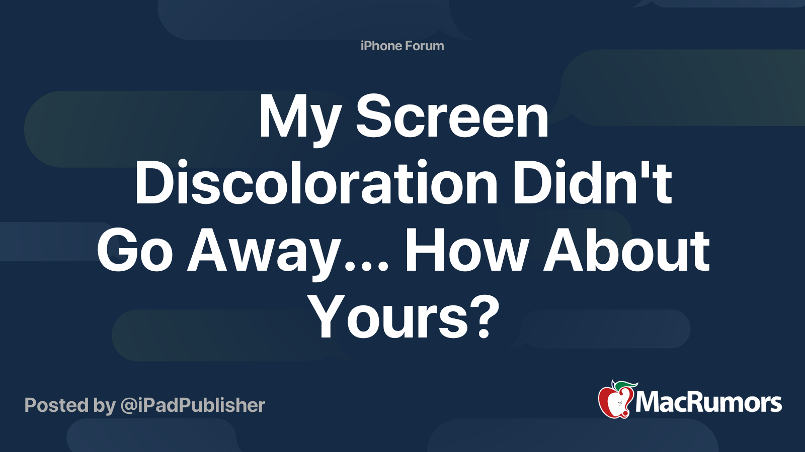My Screen Discoloration Didn't Go Away... How About Yours? | MacRumors ...