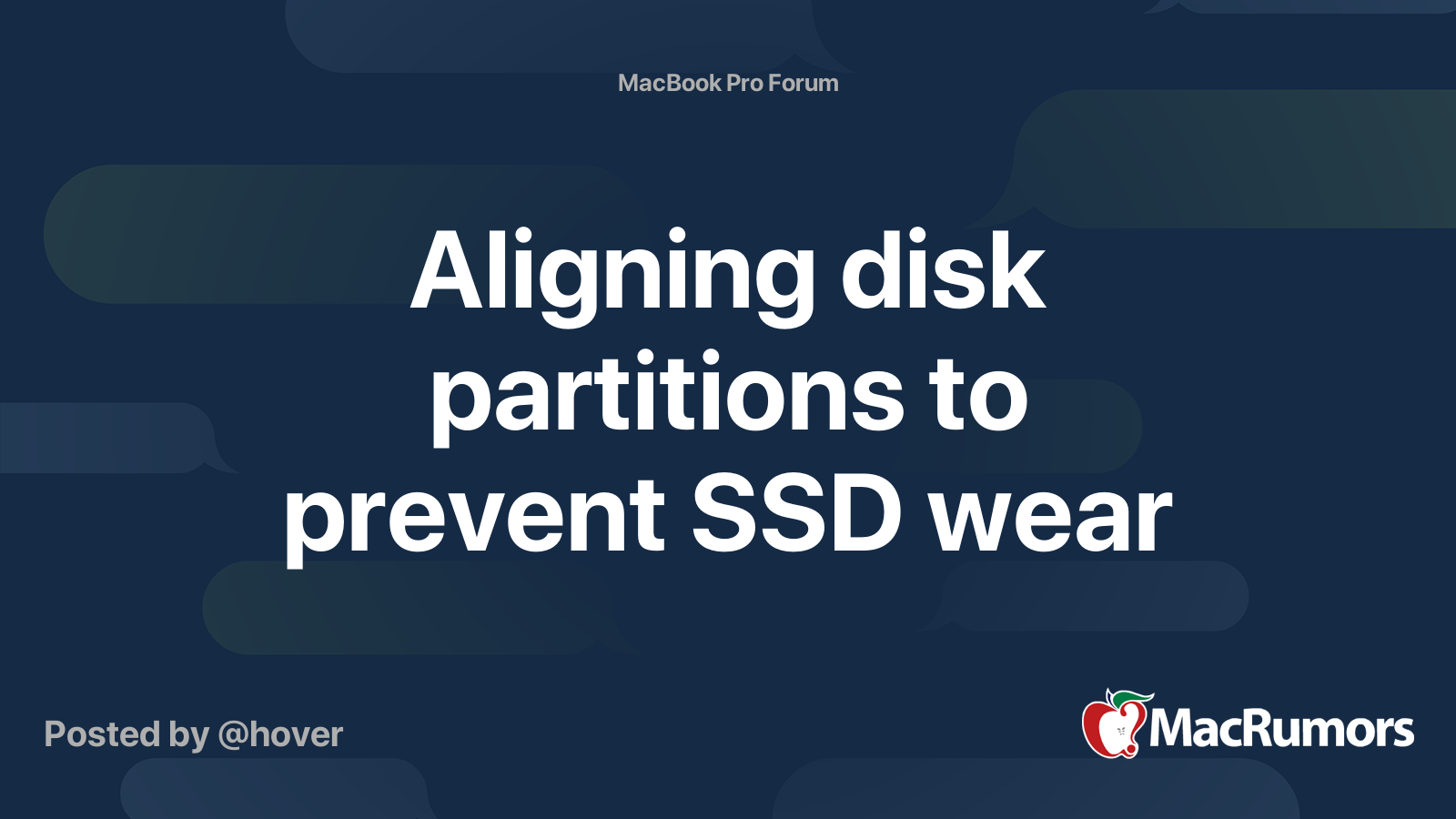 Aligning disk partitions to prevent SSD wear | MacRumors Forums