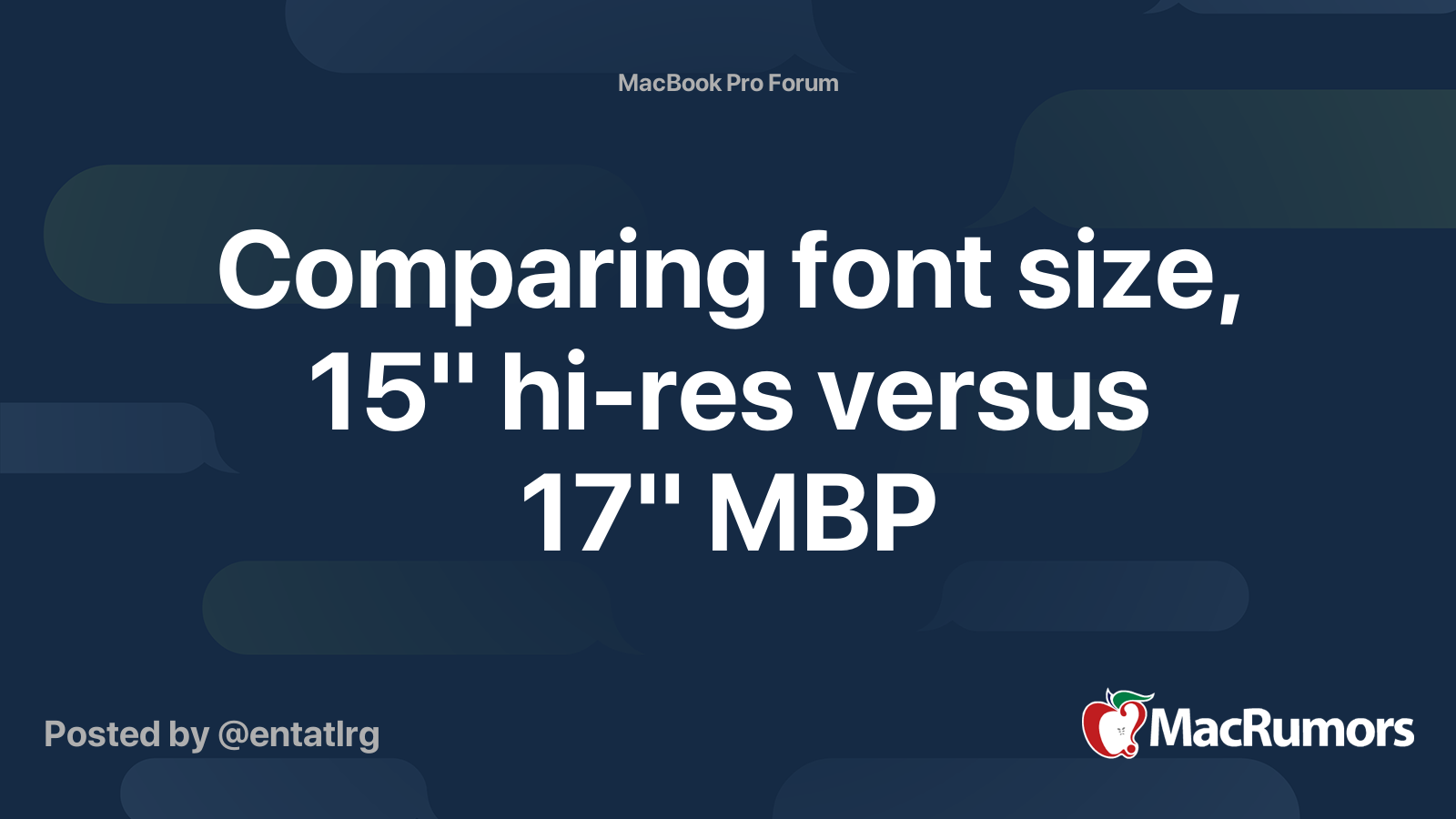 Comparing font size, 15" hi-res versus 17" MBP | MacRumors Forums