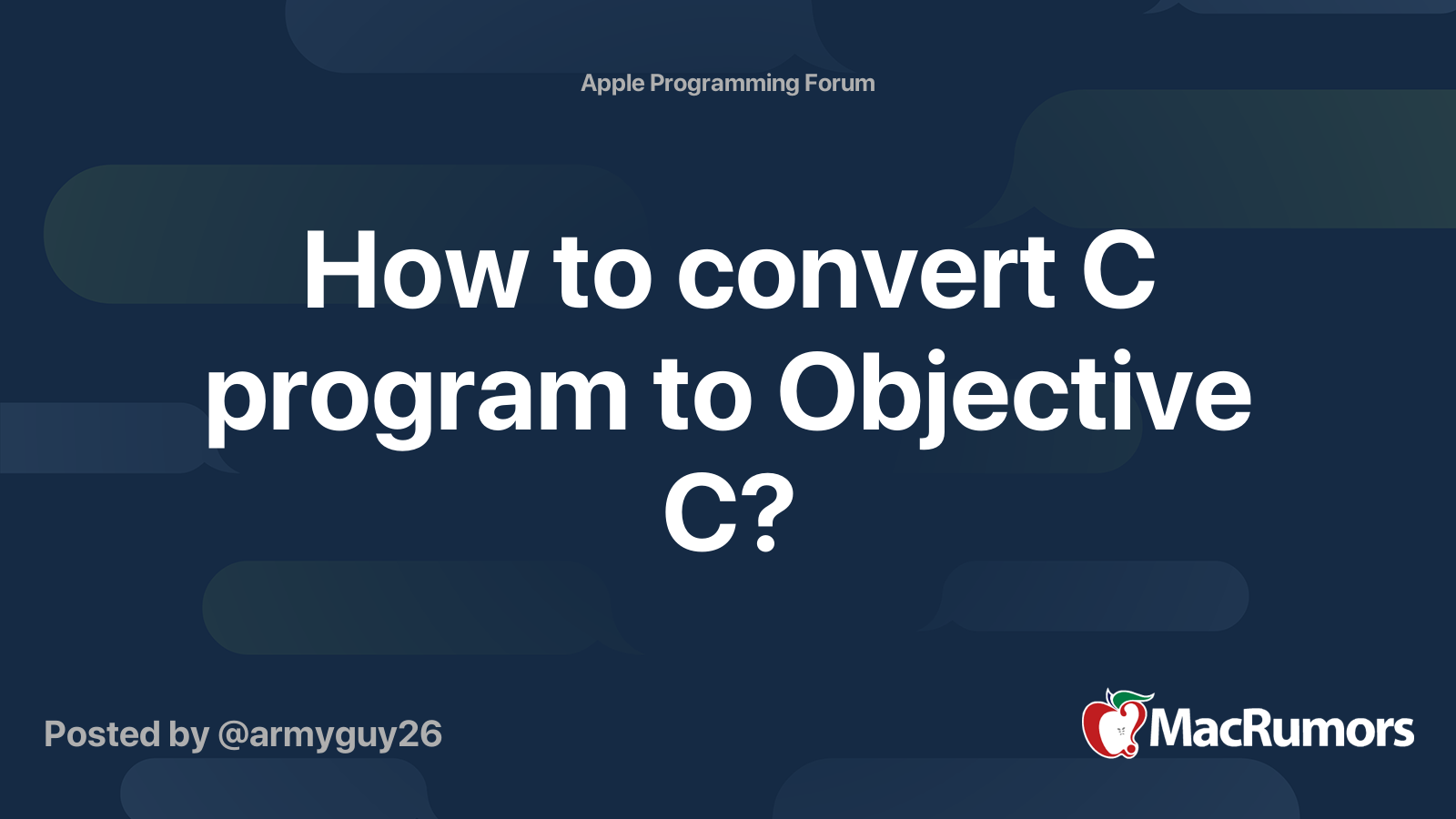 How To Convert C Program To Objective C Macrumors Forums