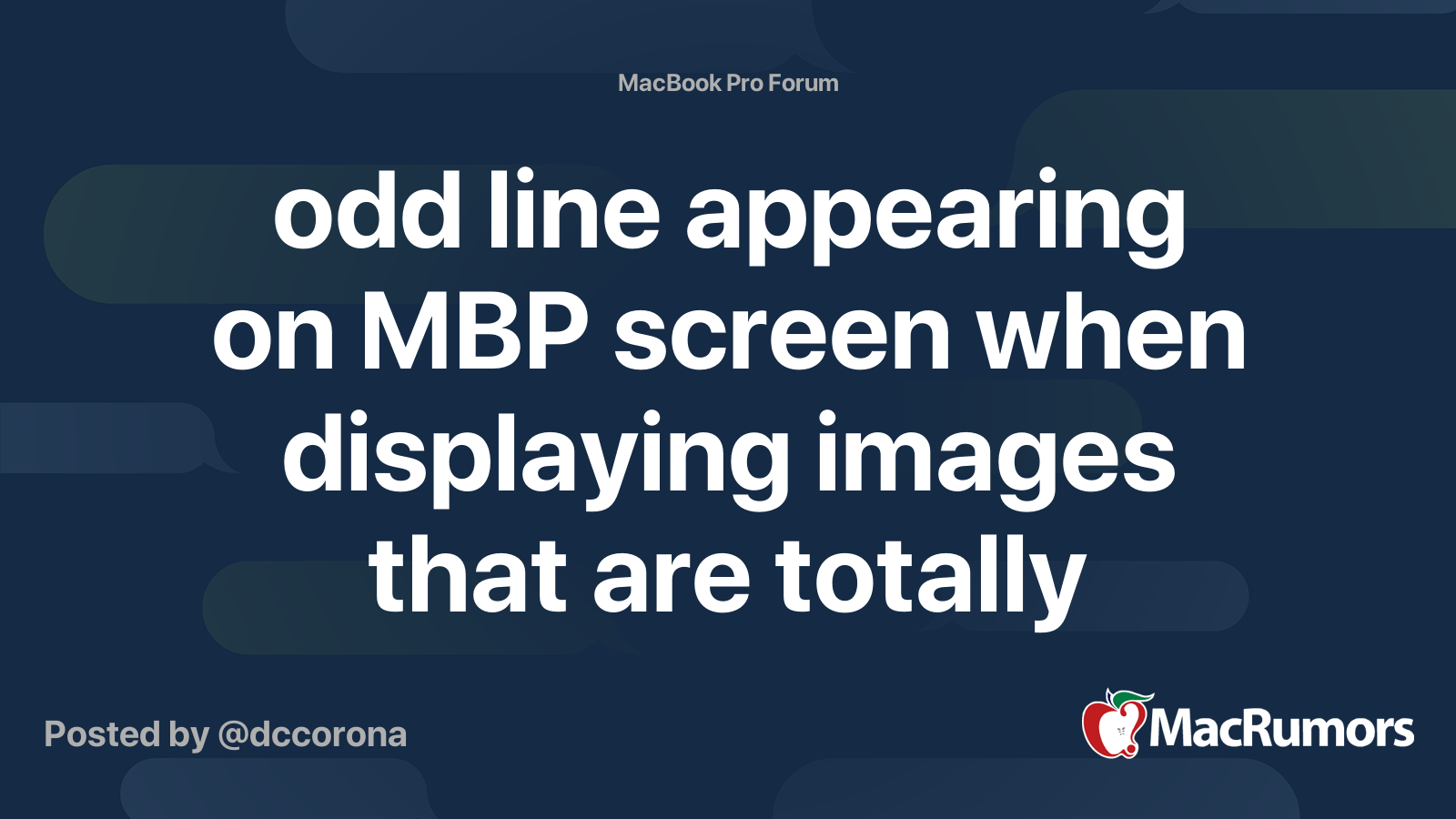 odd line appearing on MBP screen when displaying images that are totally black | MacRumors Forums