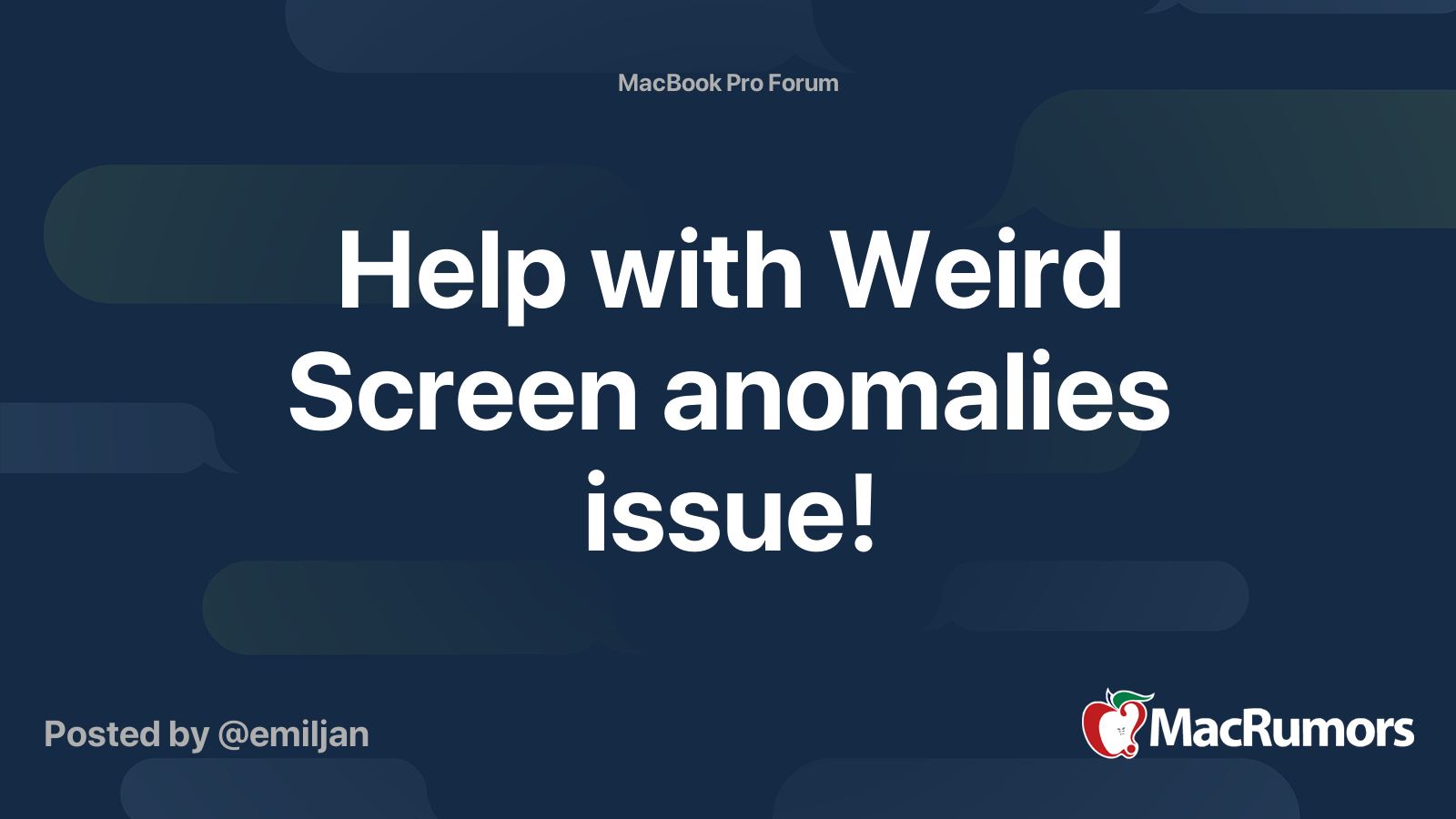 Help with Weird Screen anomalies issue! | MacRumors Forums