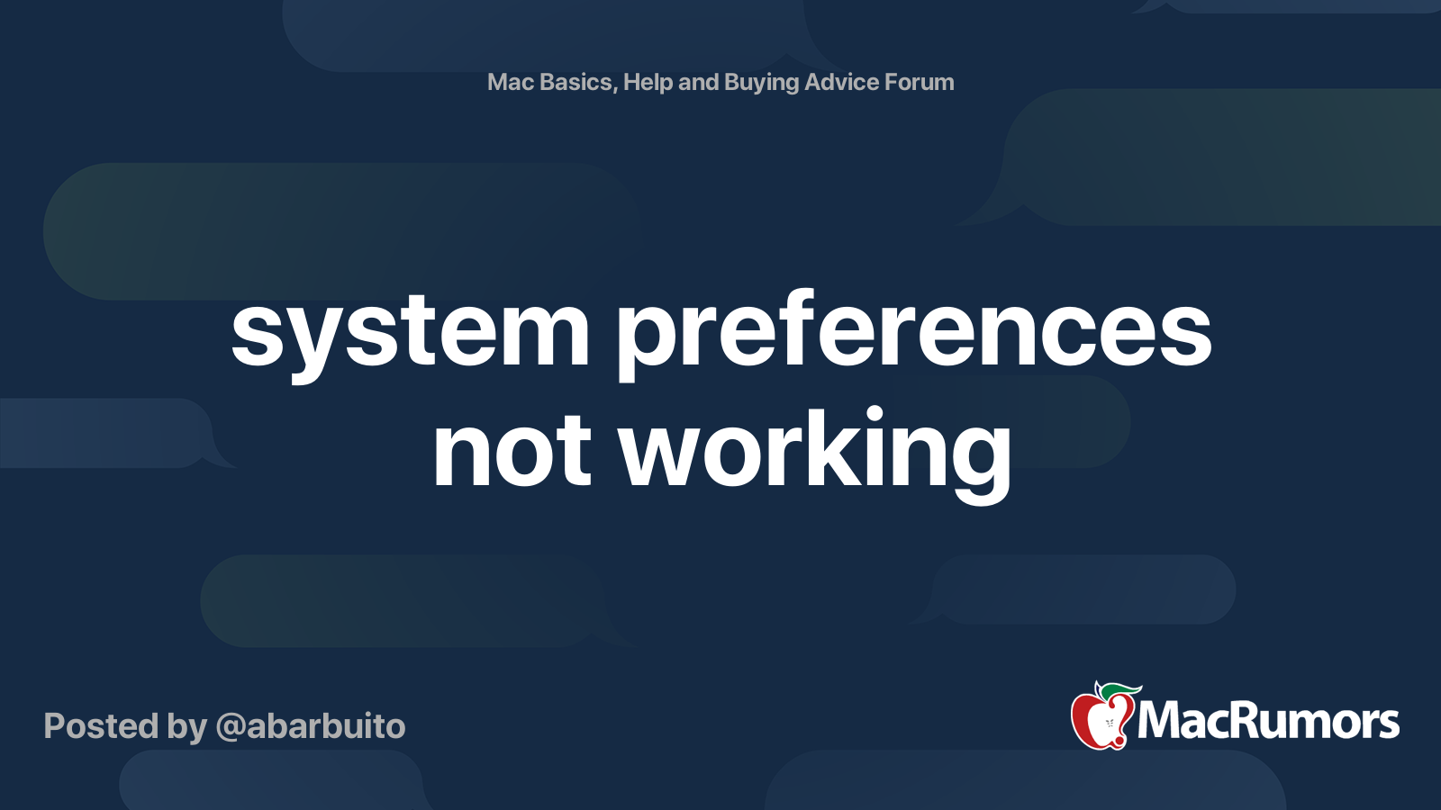 system preferences not working | MacRumors Forums