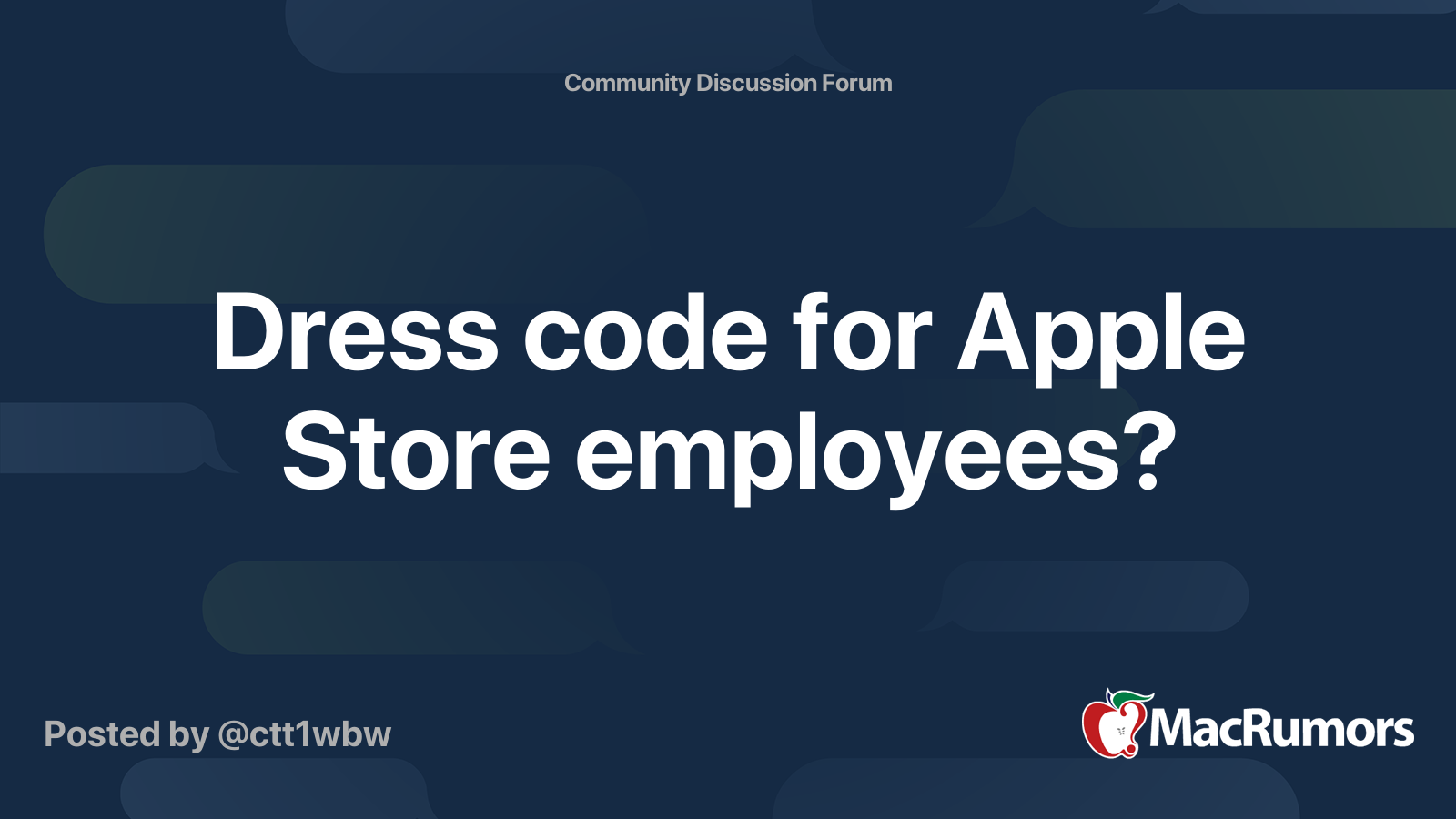 Dress code for Apple Store employees? | MacRumors Forums