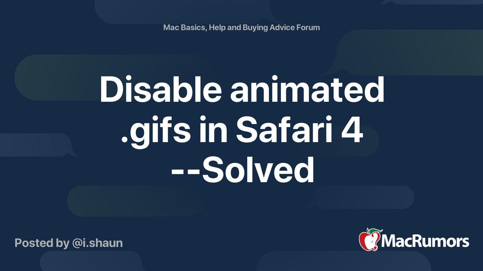 Disable animated .gifs in Safari 4 --Solved | MacRumors Forums