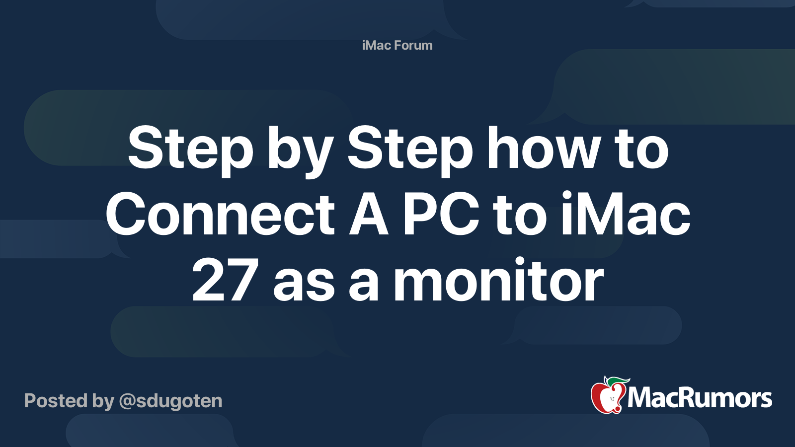 Step by Step how to Connect A PC to iMac 27 as a monitor | MacRumors Forums