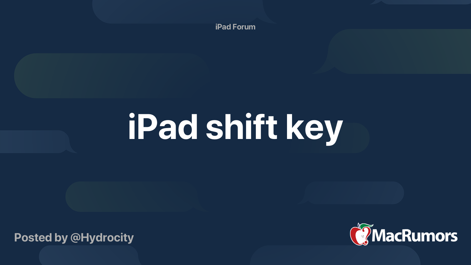 iPad shift key | MacRumors Forums