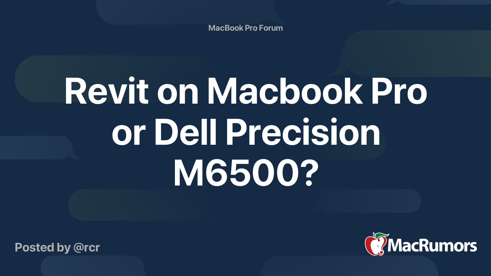 Revit on Macbook Pro or Dell Precision M6500? | MacRumors Forums