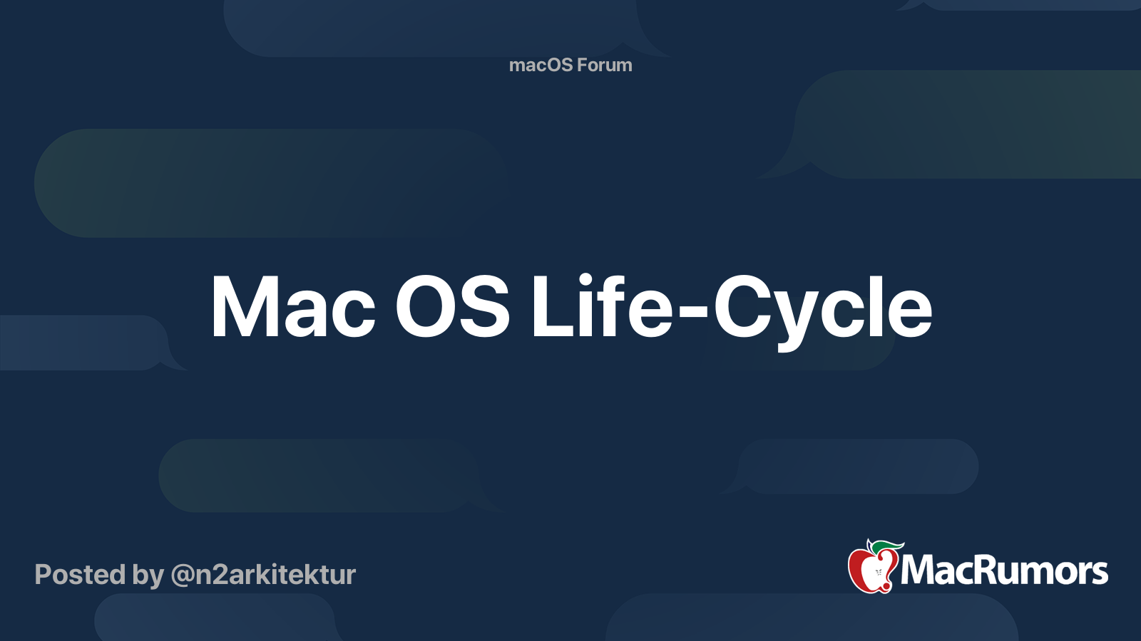 Mac OS Life-Cycle | MacRumors Forums