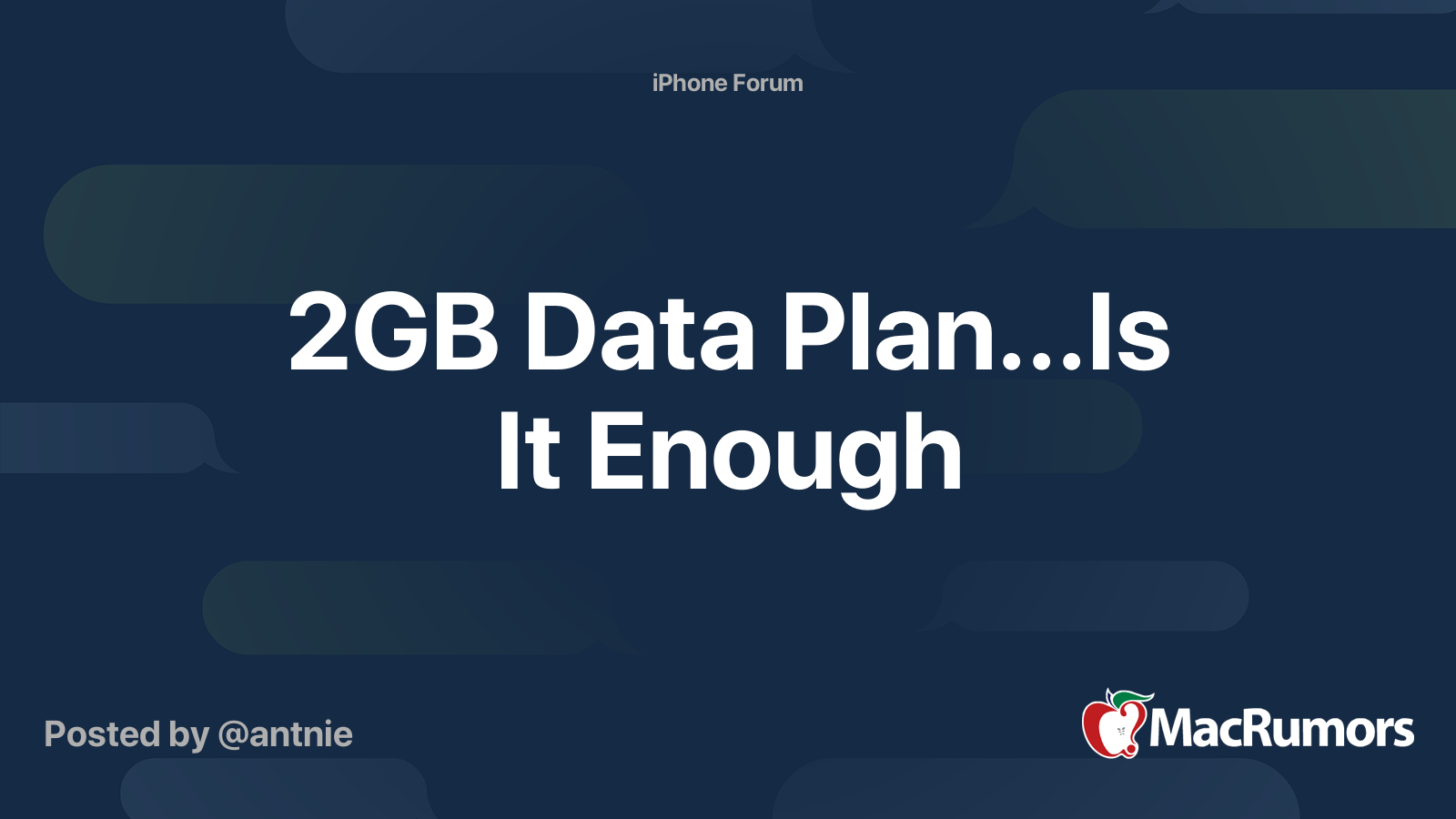 2GB Data Plan...Is It Enough | MacRumors Forums