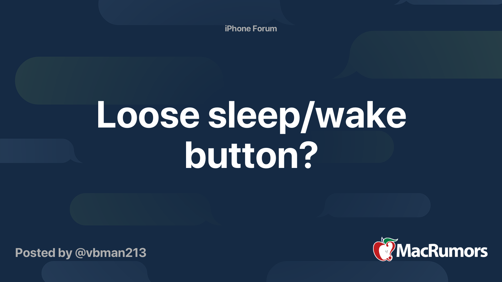 Loose sleep/wake button? | MacRumors Forums