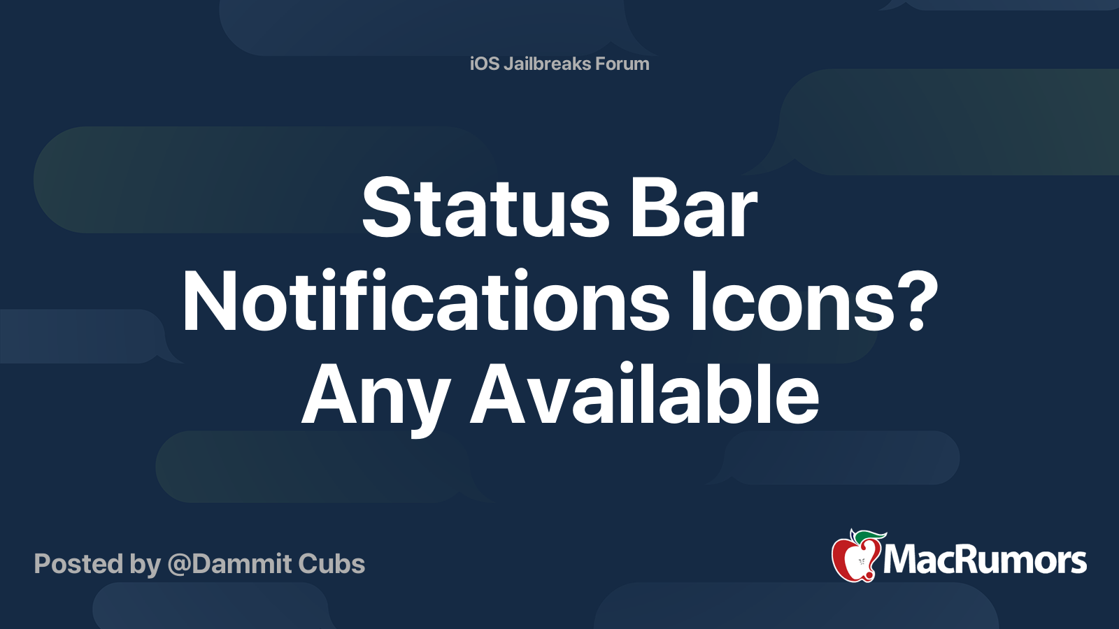 Status Bar Notifications Icons? Any Available | MacRumors Forums