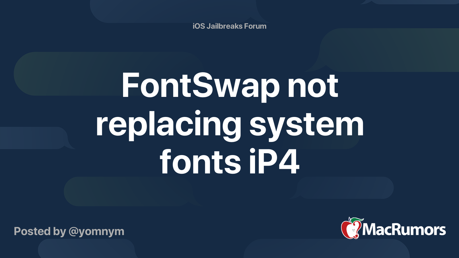 FontSwap not replacing system fonts iP4 | MacRumors Forums