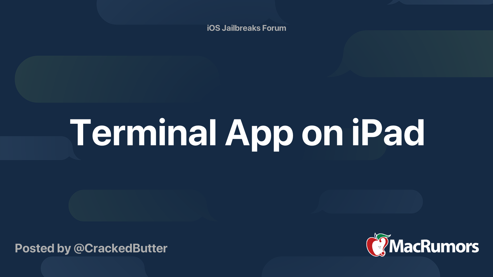Terminal App on iPad | MacRumors Forums