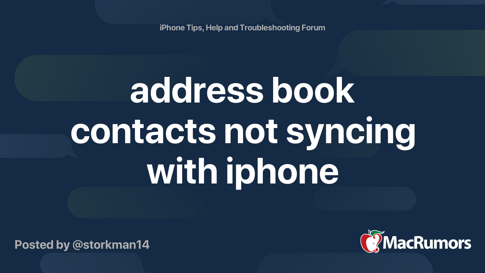 address book contacts not syncing with iphone | MacRumors Forums
