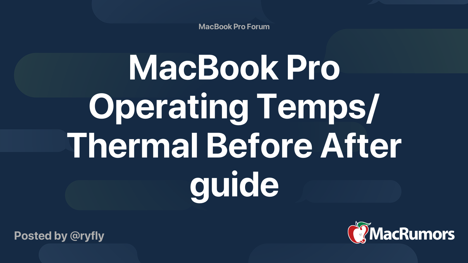 MacBook Pro Operating Temps/ Thermal Before After guide | MacRumors Forums