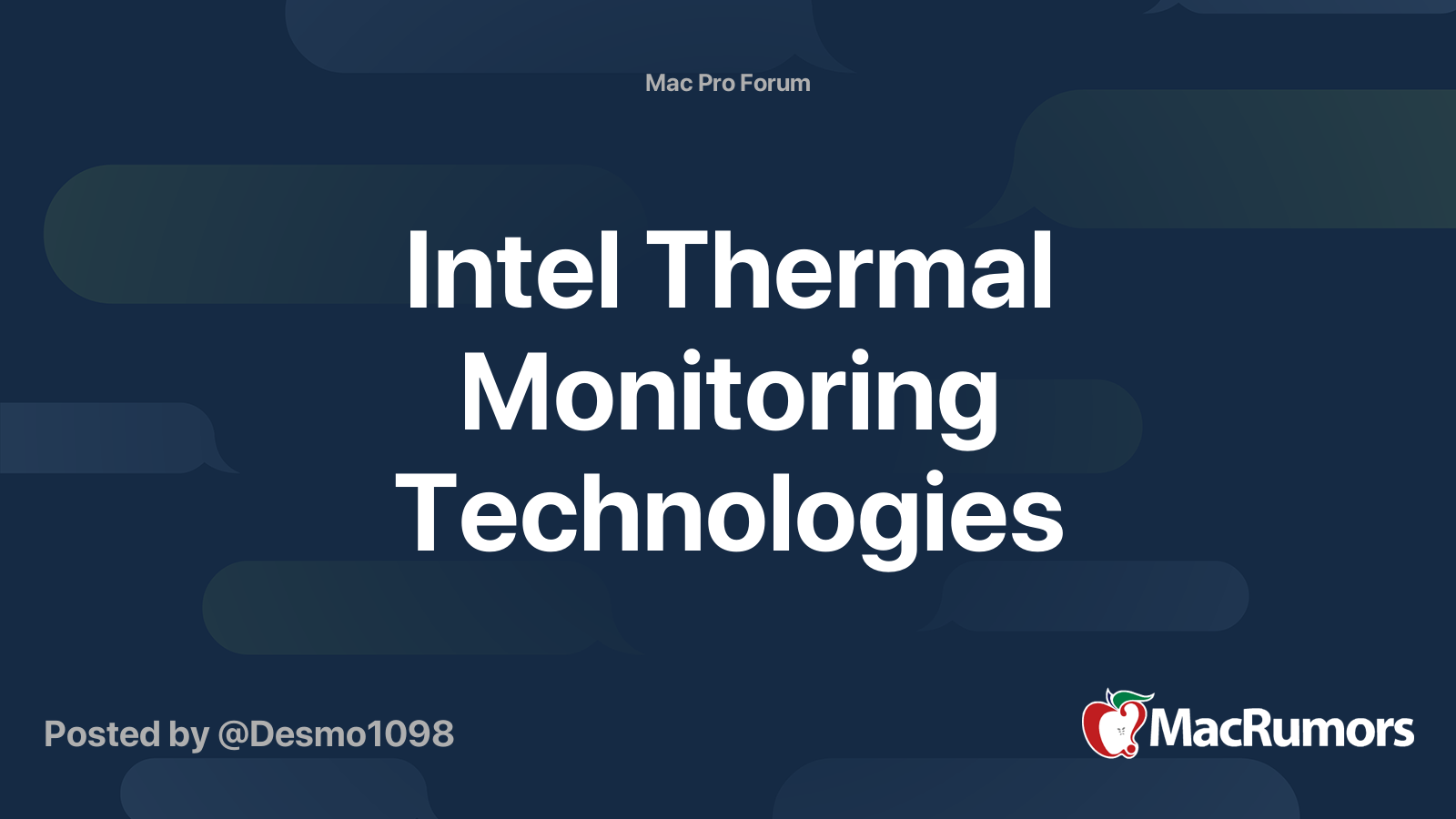 Intel Thermal Monitoring Technologies | MacRumors Forums