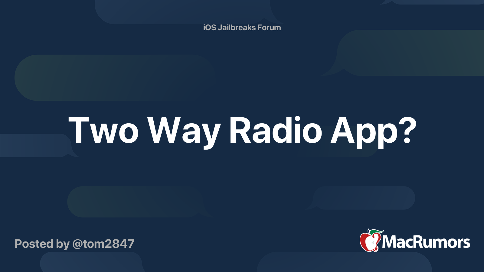 Two Way Radio App? | MacRumors Forums