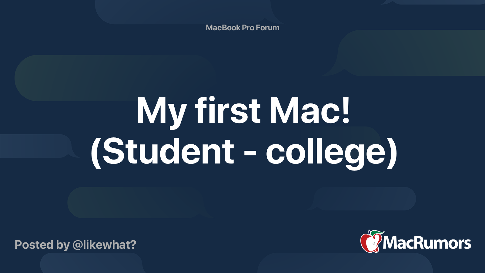 My first Mac! (Student - college) | MacRumors Forums