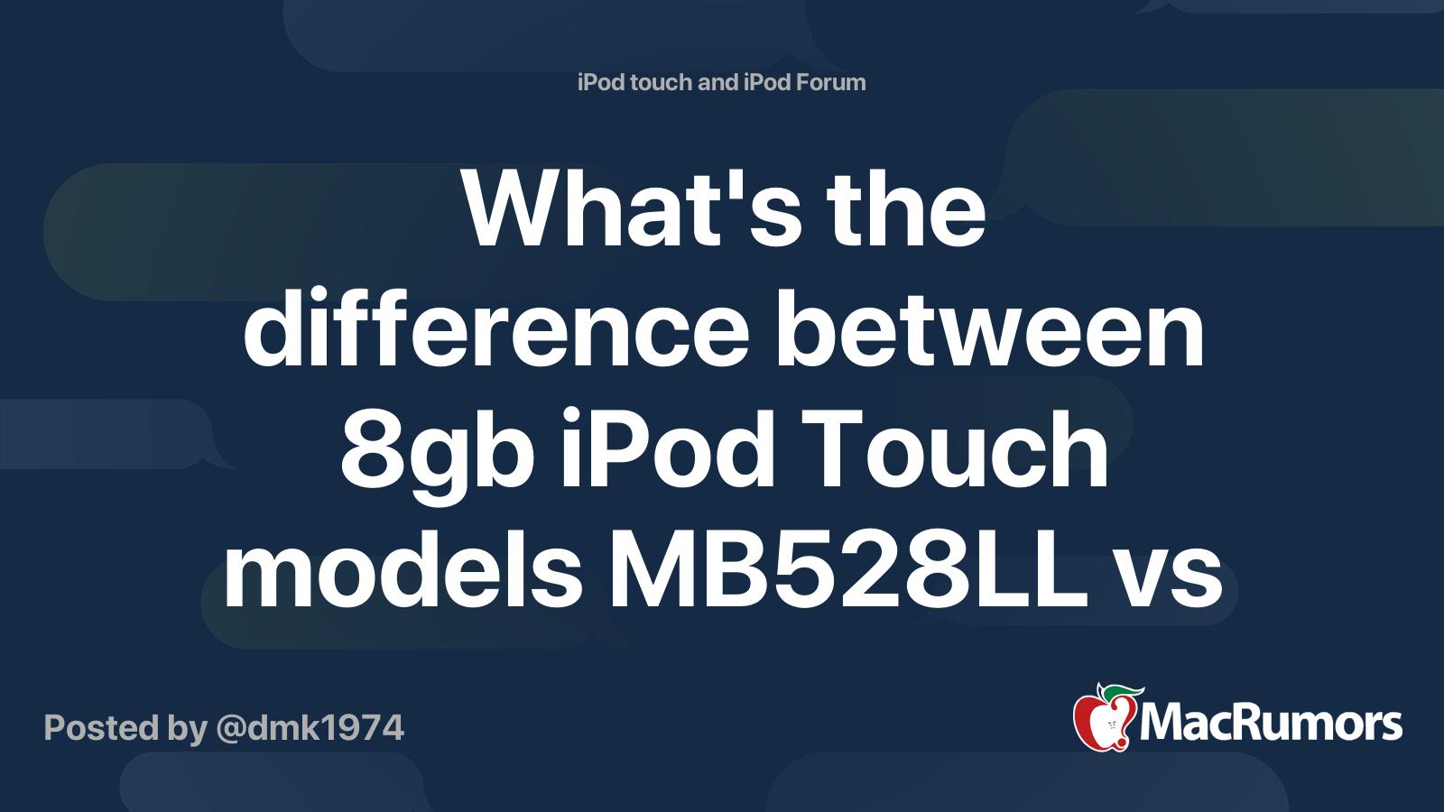 What's the difference between 8gb iPod Touch models MB528LL vs MC086LL ...